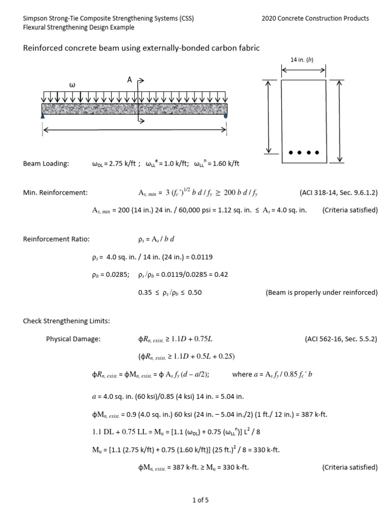 FRP Flexural - Strengthening - Design - Example | PDF | Fibre Reinforced Plastic | Building ...