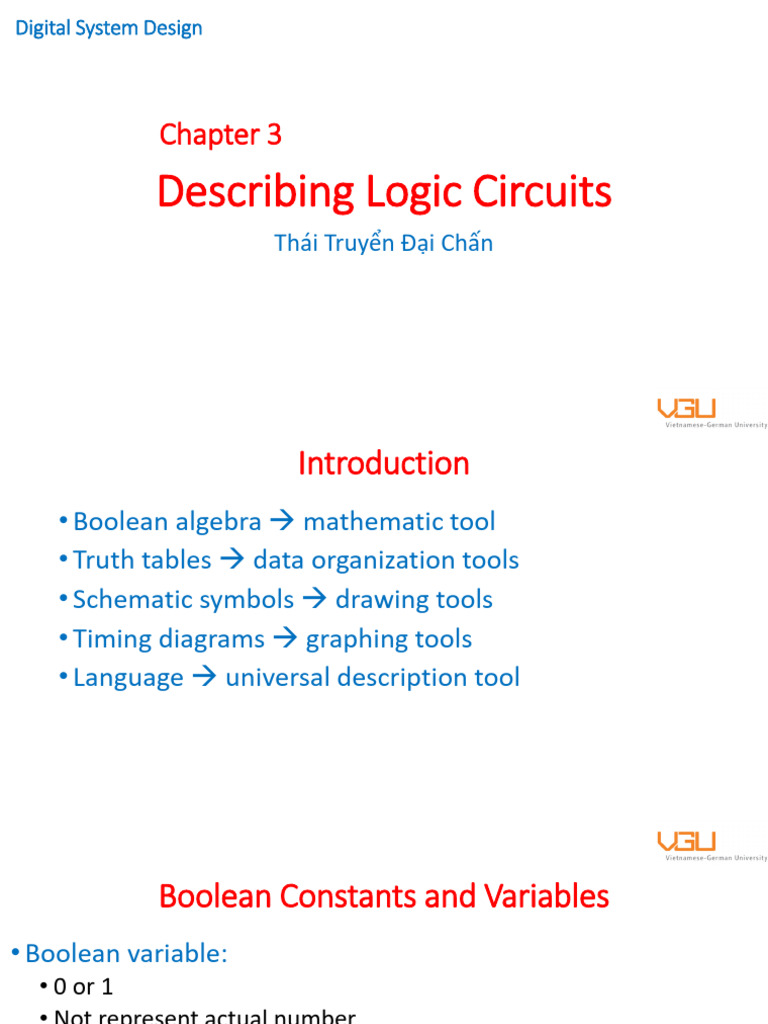 ch3 Describing Logic Circuits | PDF | Logic Gate | Hardware Description Language