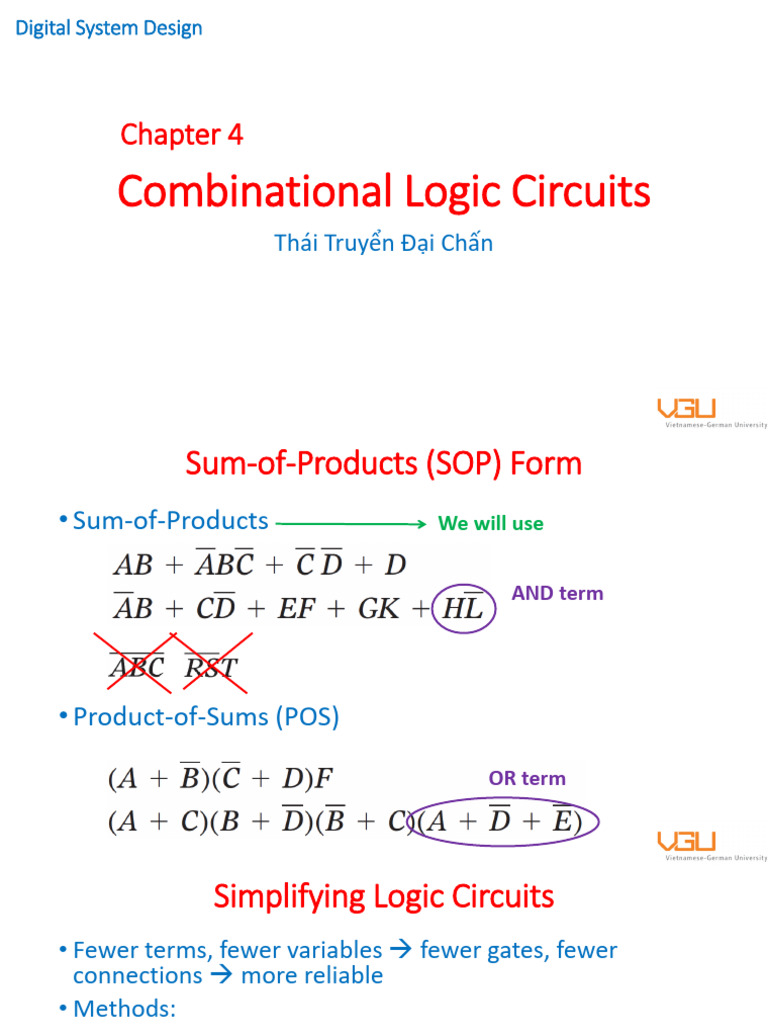 ch4 Combinational Logic Circuits | PDF | Digital Electronics | Logic Gate