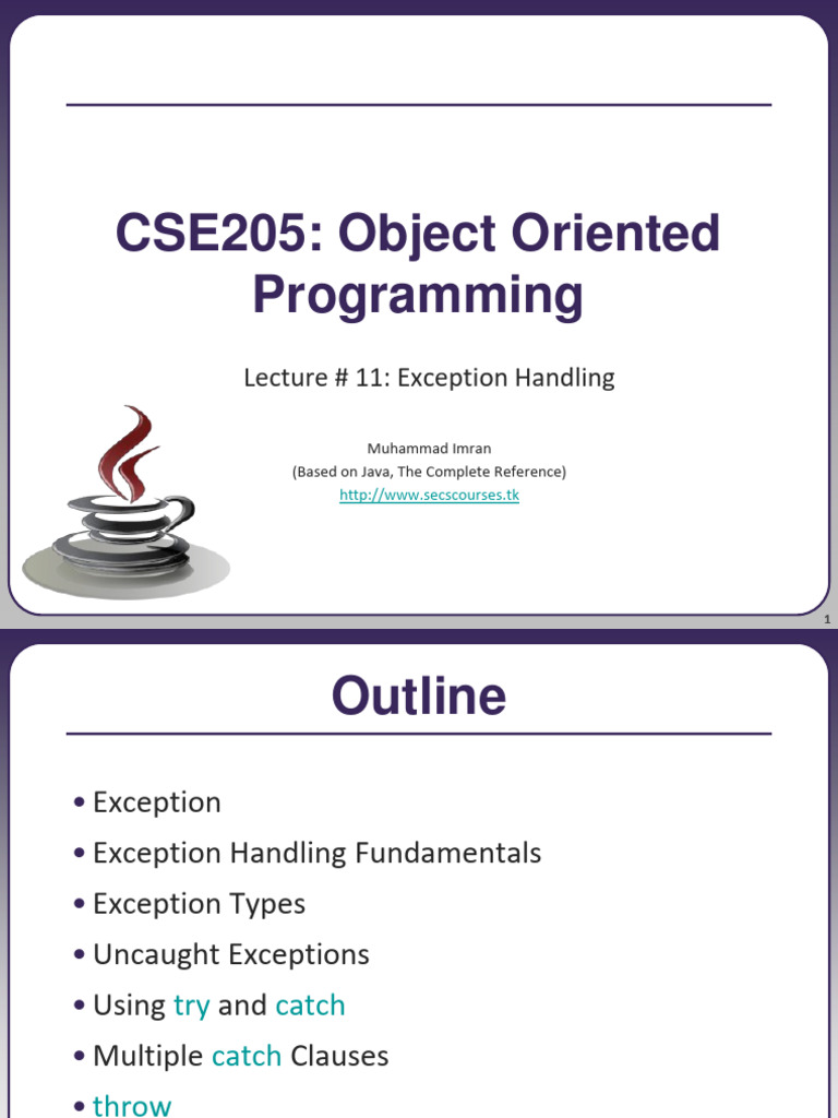 Lecture 11 - Exception Handling | PDF | Method (Computer Programming ... Lecture 11 - Exception Handling | PDF | Method (Computer Programming ...