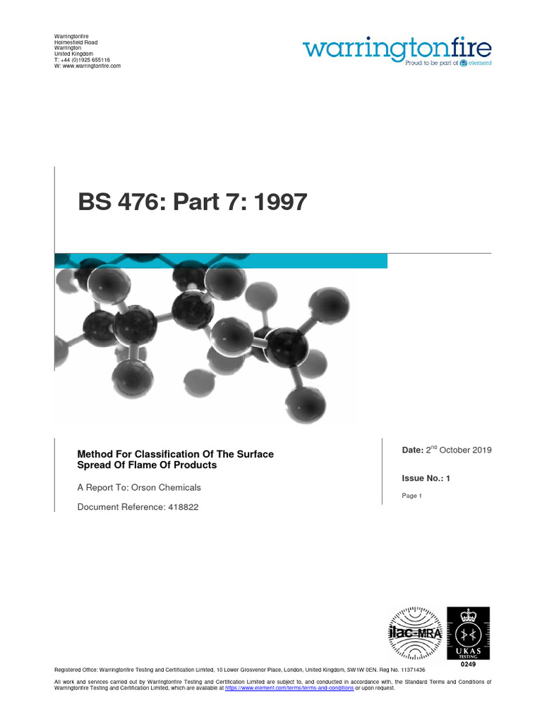 Orson BS 476 Part 7 | PDF | Fires | Lamination