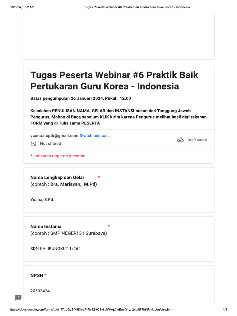 Form Praktik Baik | PDF