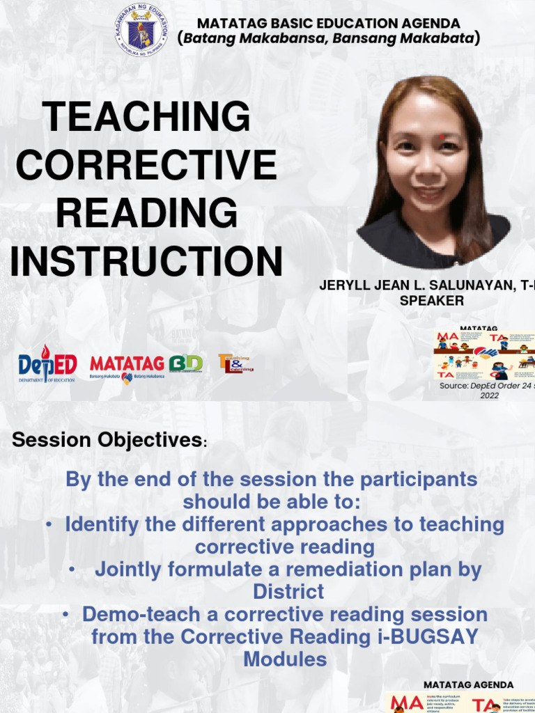 Corrective Reading (Salunayan) | PDF | Reading Comprehension | Learning