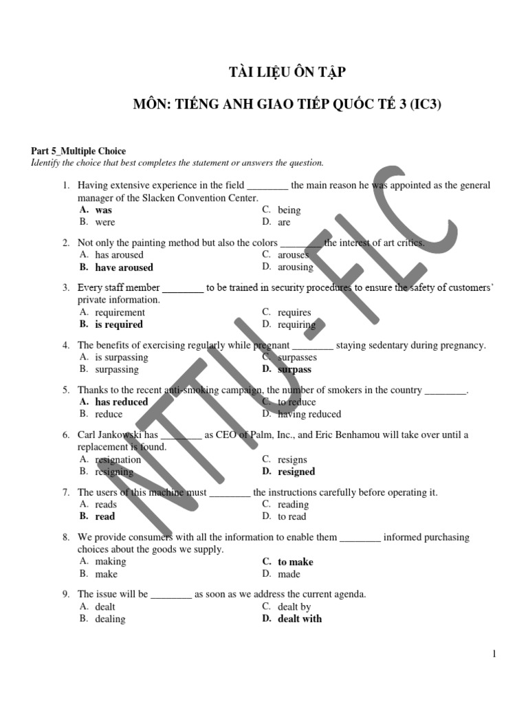 Tai lieu on tap - NTTU IC3 | PDF | Employment | Diet (Nutrition)