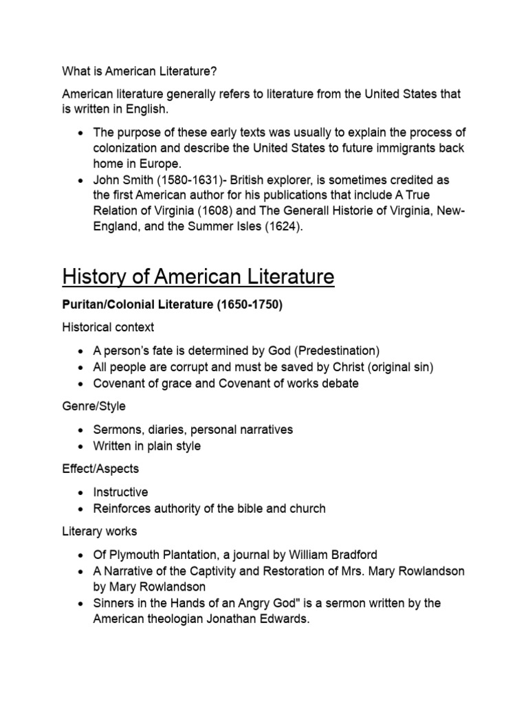 American Literature | PDF | American Literature | Puritans