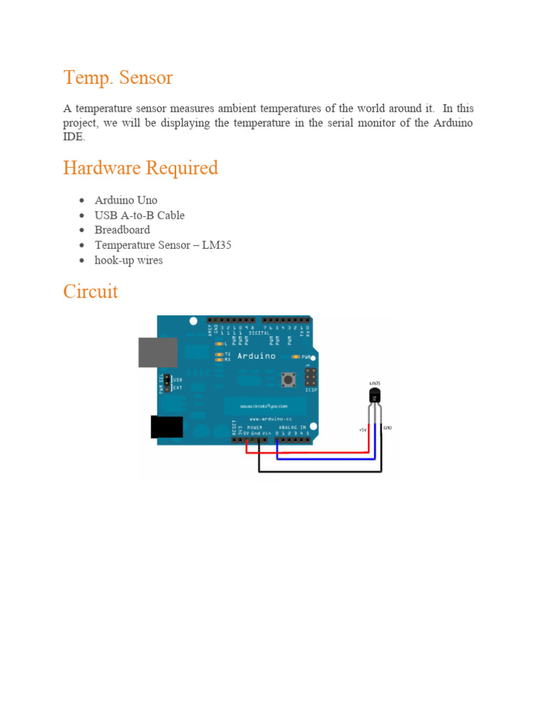 Temperature Sensor LM35 | PDF