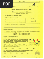 Math Kangaroo USA 2025 Test for Grades 1-2 | PDF
