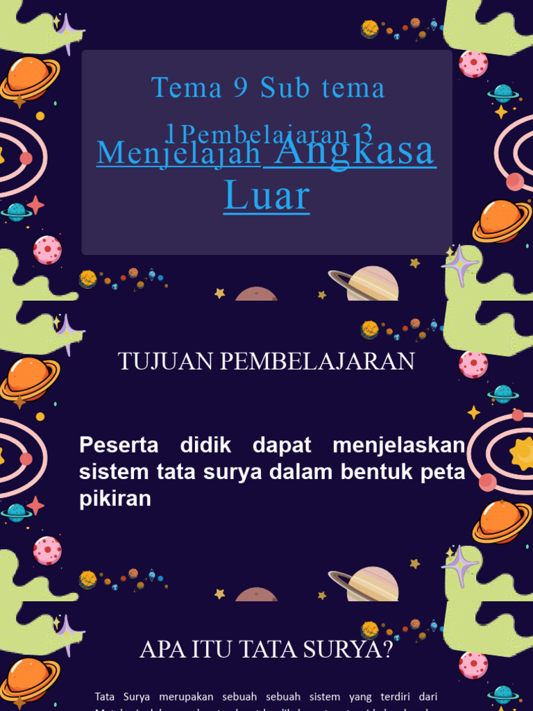 Presentasi Materi Pelajaran Mengenal Tata Surya | PDF