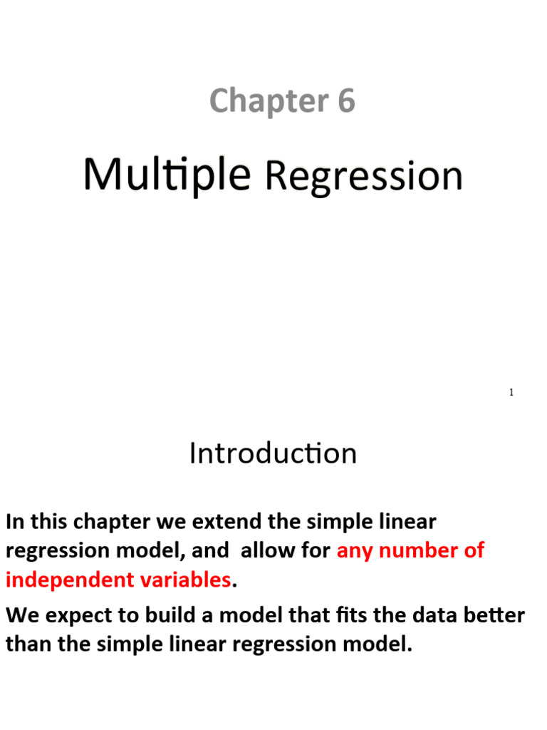 Ch6 Multiple Regression | PDF | Errors And Residuals | Linear Regression