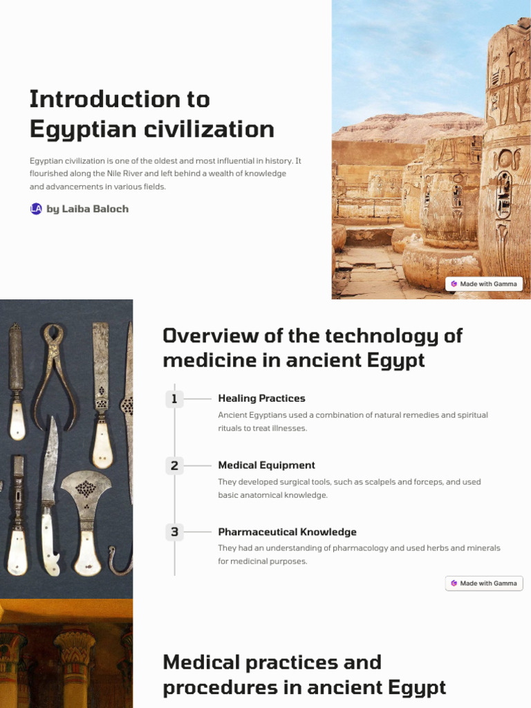 Introduction To Egyptian Civilization | PDF | Medicine | Ancient Egypt
