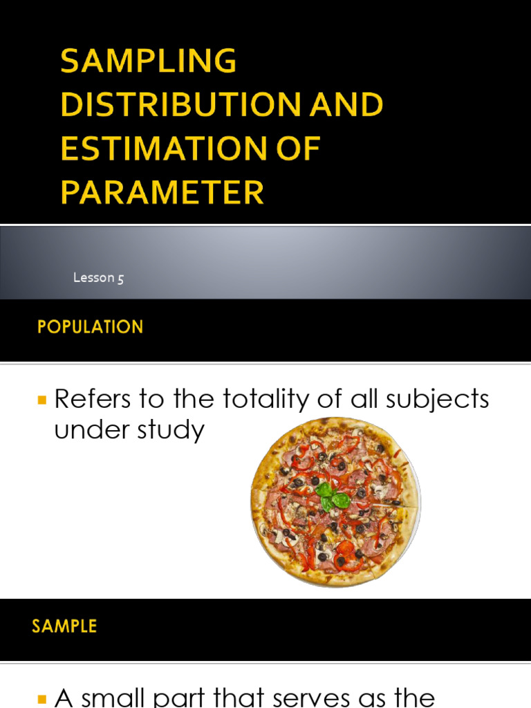 Lesson 5. Sampling Distribution | PDF Lesson 5. Sampling Distribution | PDF