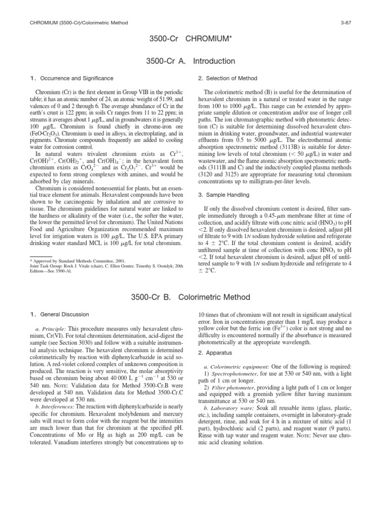3500 CR | PDF | Chromium | Ph