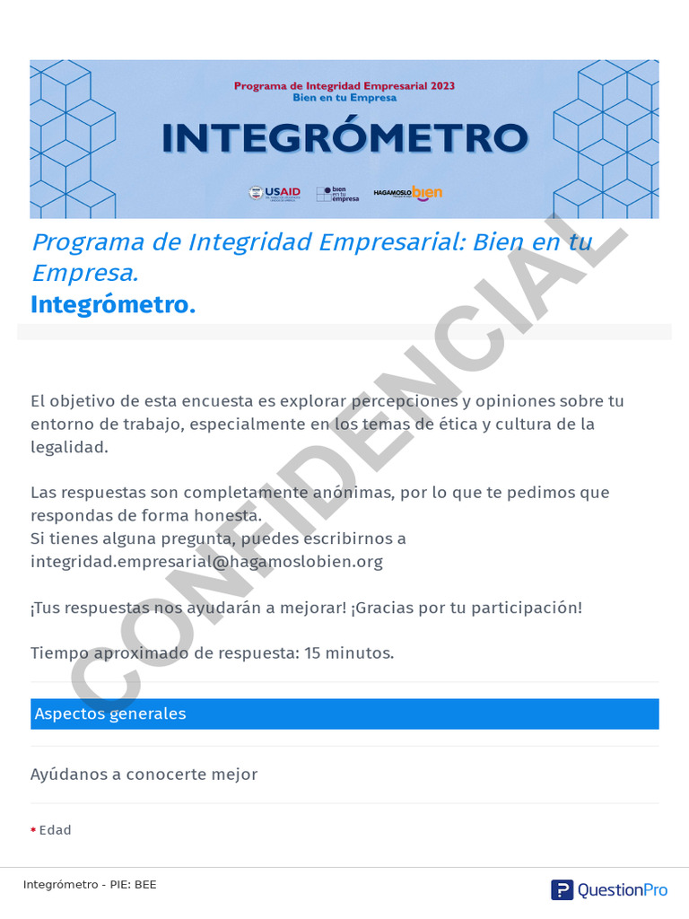 HagámosloBien - Integrómetro - Programa de Integridad Empresarial 2023 | PDF | Inteligencia ...