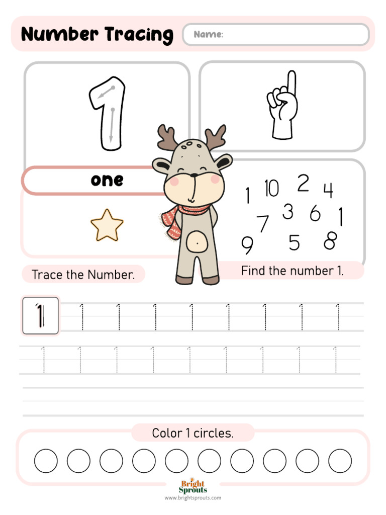 Number - Tracing Worksheet 1 | PDF