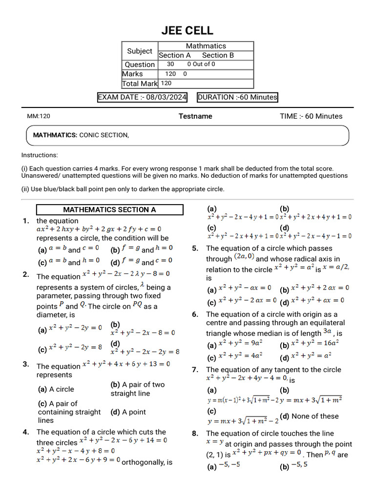maths sample | PDF | Circle | Classical Geometry