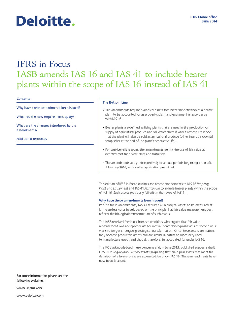IAS 16 Amendments for Bearer Plants | PDF | International Financial ...
