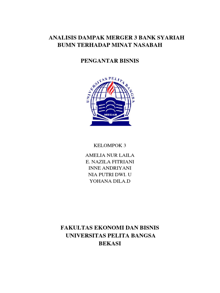 Analisis Dampak Merger 3 Bank Syariah Bumn Terhadap Minat Nasabah | PDF | Pengelolaan Keuangan ...