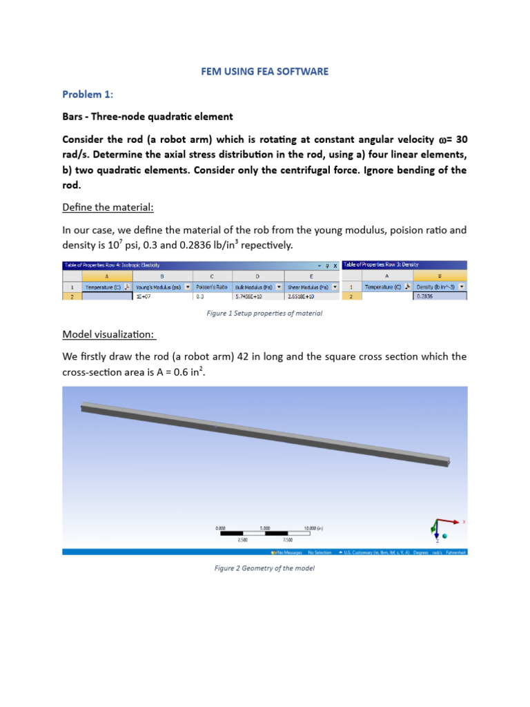 Fem Using Fea Software | PDF | Stress (Mechanics) | Bending