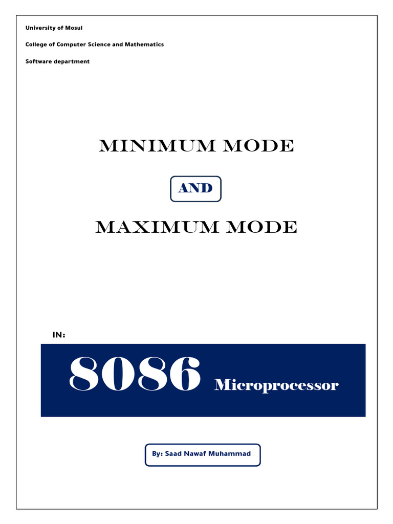 Minimum vs Maximum Mode in 8086 | PDF | Central Processing Unit ...