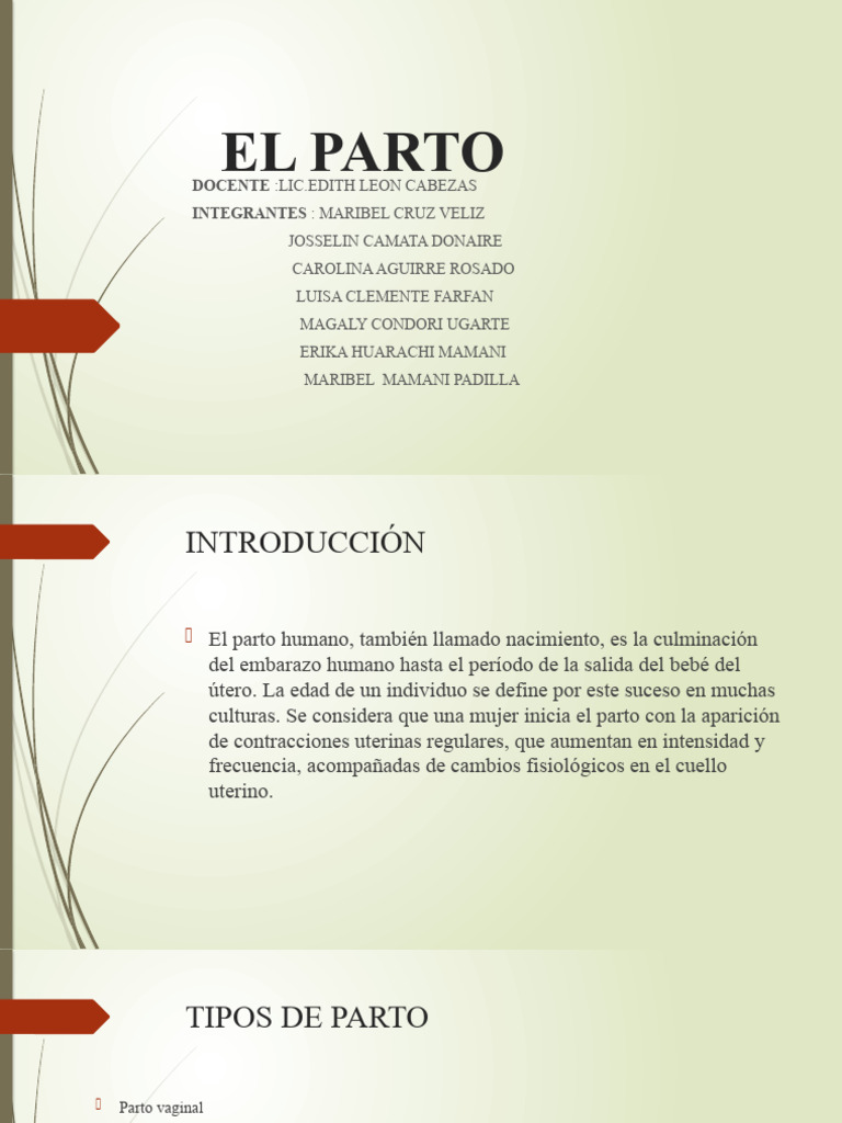 Tipos y Métodos del Parto Humano | PDF | Parto | El embarazo