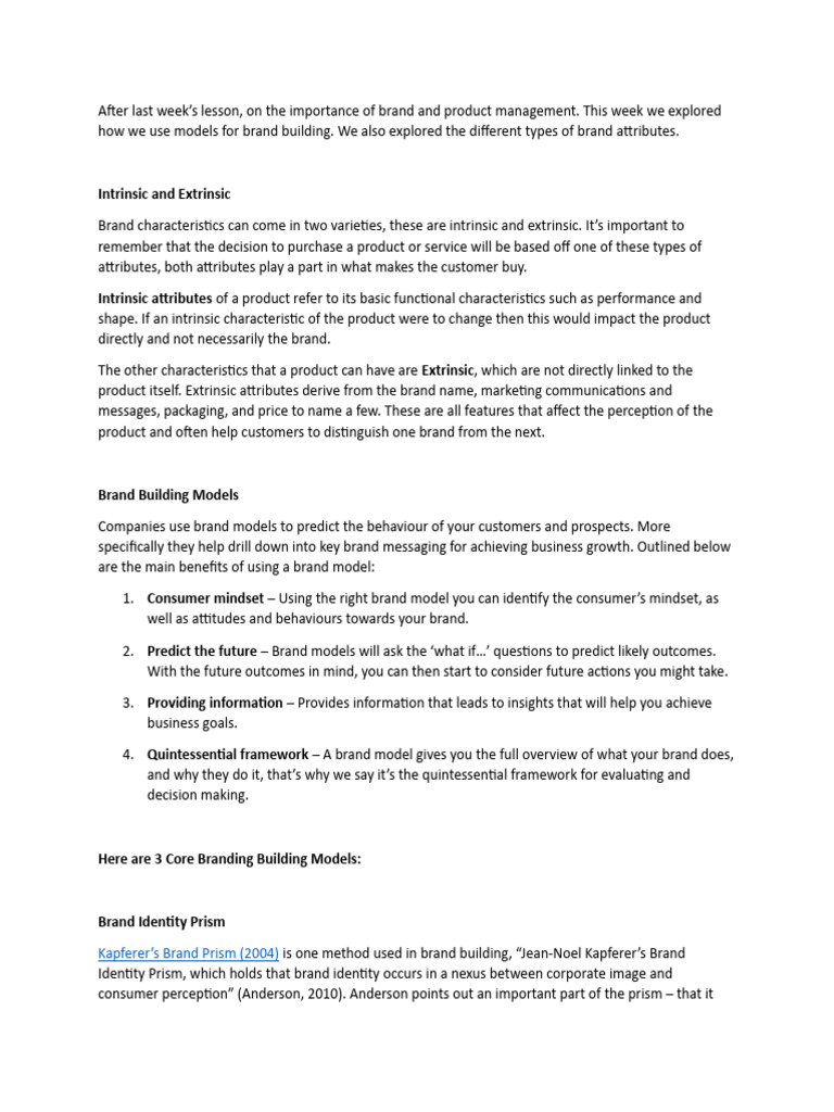 Brand Building Models | PDF | Brand | Behavior Brand Building Models | PDF | Brand | Behavior