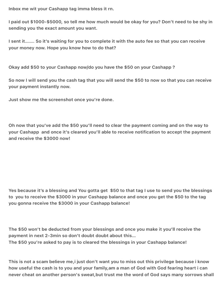 Inbox Me Wit Your Cashapp Tag Imma Bless It RN | PDF