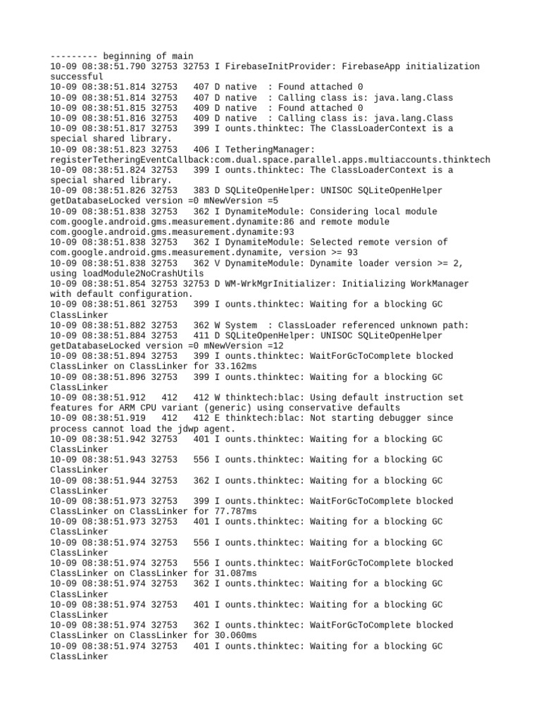 Firebase Initialization Log Analysis | PDF | Android (Operating System ...