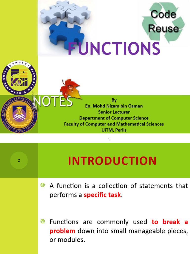 Chapter 5 - Functions | PDF | Parameter (Computer Programming) | Namespace Chapter 5 - Functions | PDF | Parameter (Computer Programming) | Namespace