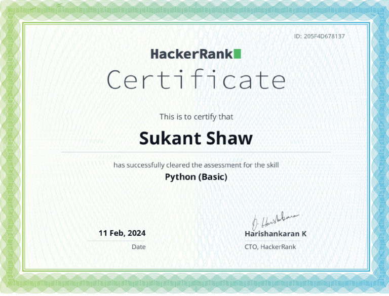 Python - Basic Certificate | PDF