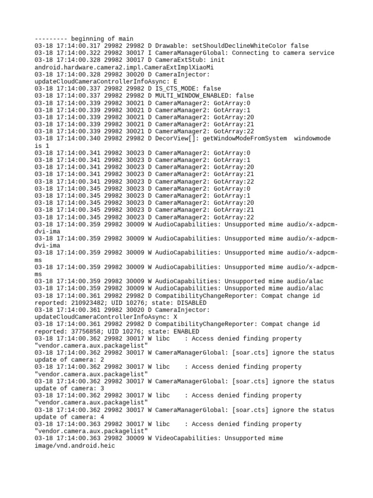 Camera Debugging Log Analysis | PDF | System Software | Computing Platforms