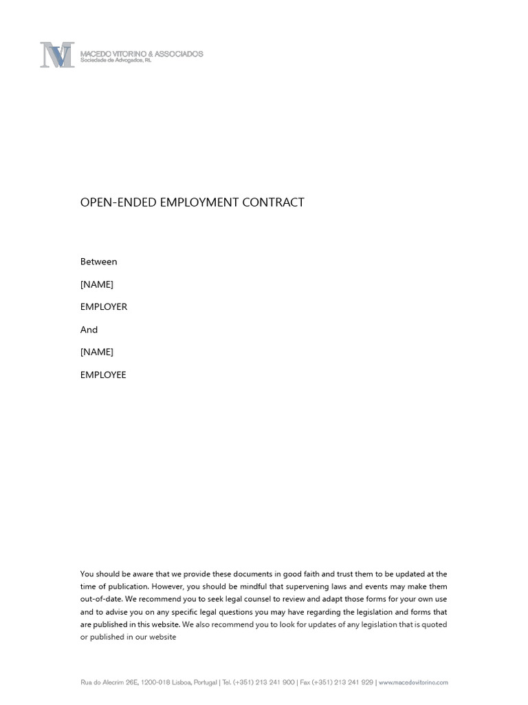 Open-Ended Employment Contract | PDF | Employment | Trade Secret
