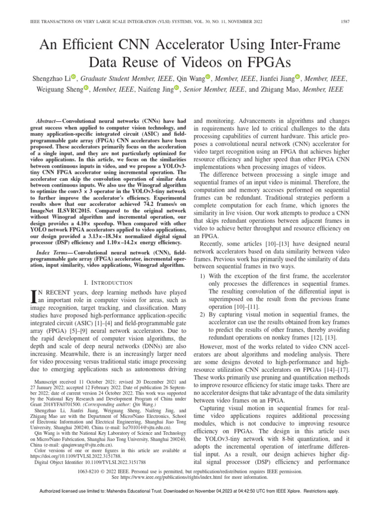 An Efficient CNN Accelerator Using Inter-Frame Data Reuse of Videos On ... An Efficient CNN Accelerator Using Inter-Frame Data Reuse of Videos On ...