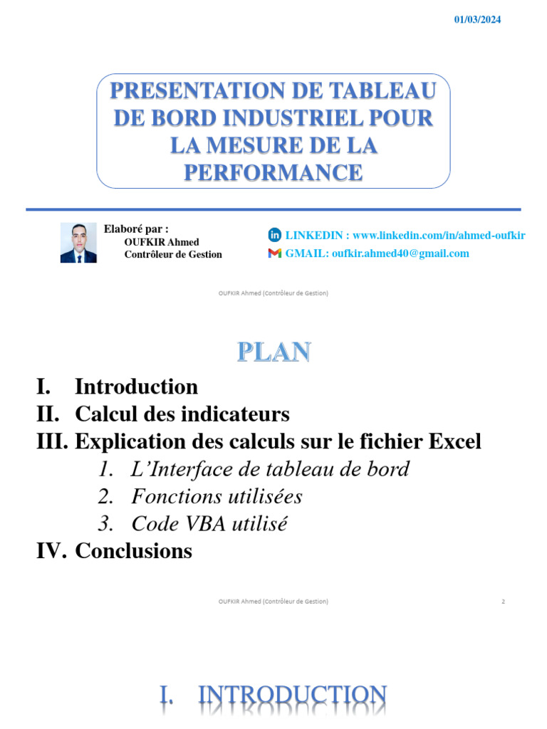 Presentation de Tableau de Bord Industriel Pour La Mesure de La ...