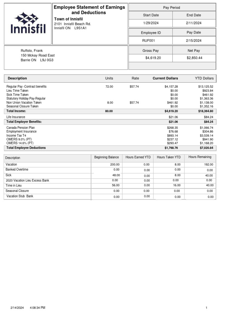 paystub real | PDF | Employment | Paycheck