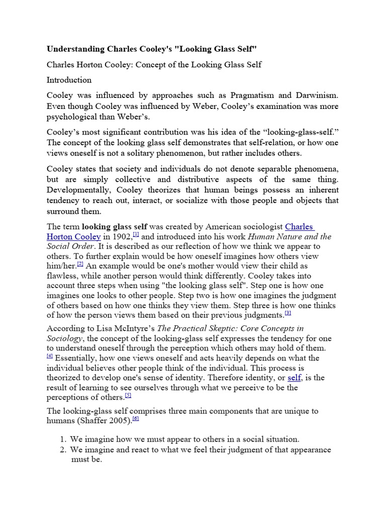 C. Cooley - S Looking Glass Self Theory | PDF | Cognitive Science ...