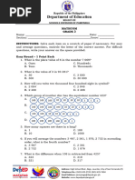 Grade 3 Mathematics Diagnostic Test Form 2021 | PDF | Litre | Length