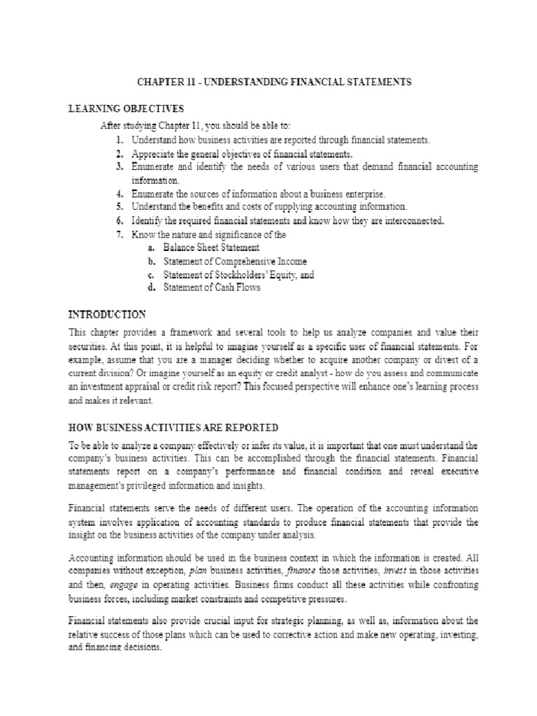Understanding Financial Statements | PDF
