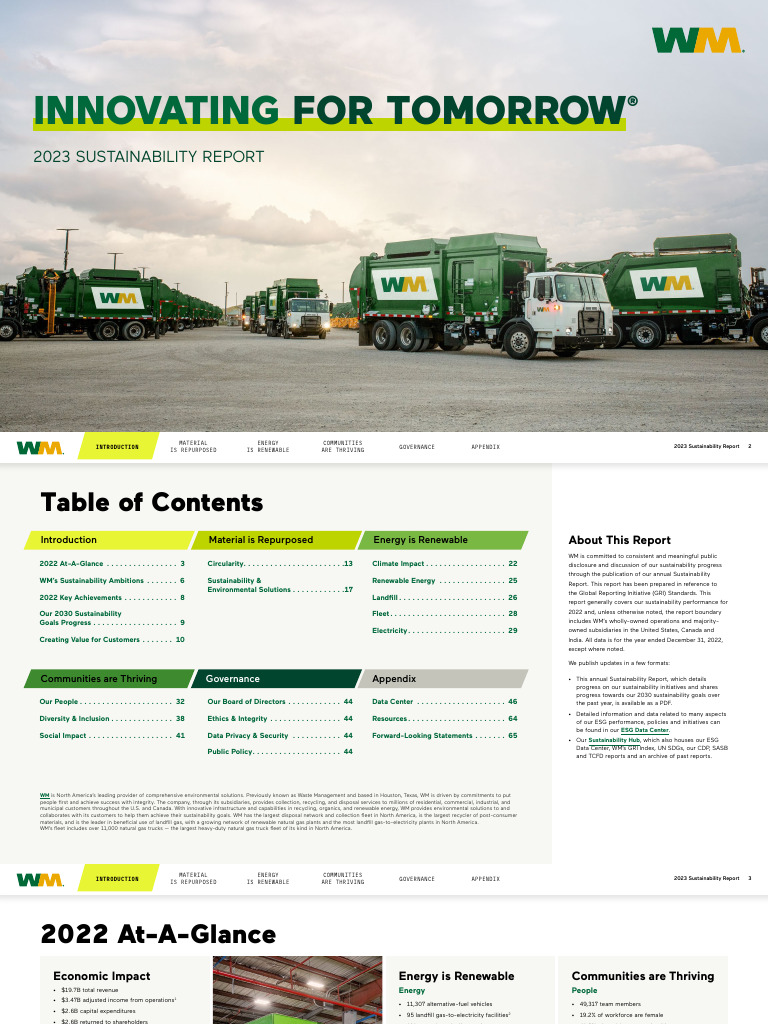 WM 2023 SR | PDF | Sustainability | Waste Management