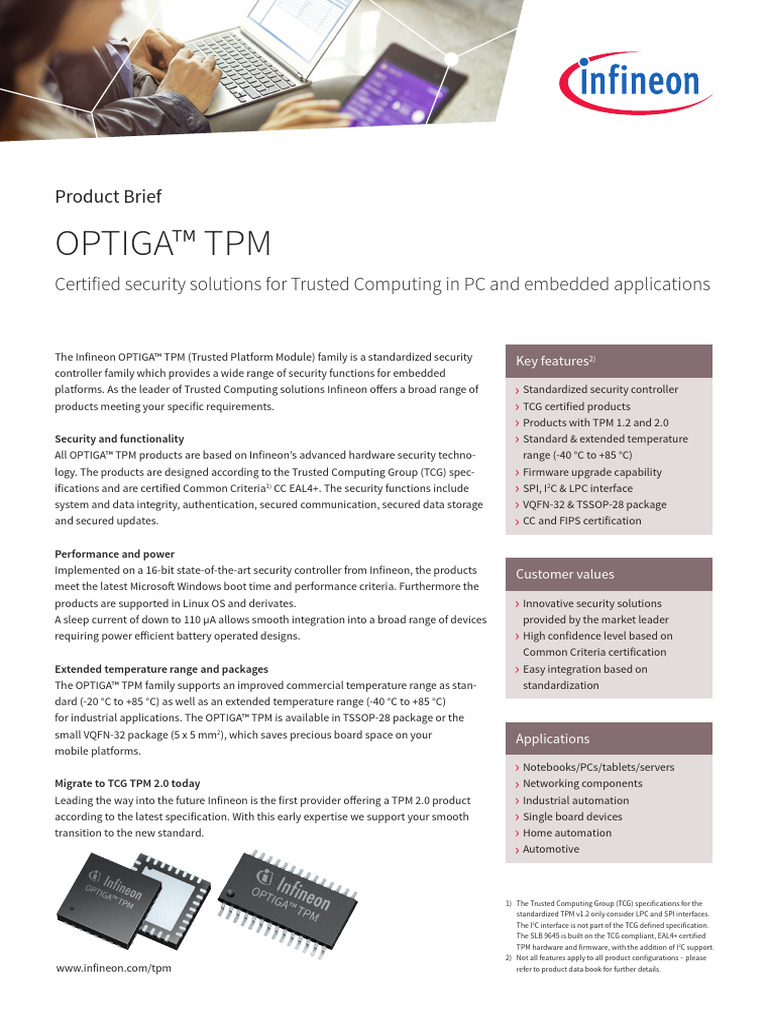 Infineon OPTIGA - TPM PB v10 - 15 EN | PDF | Office Equipment ...