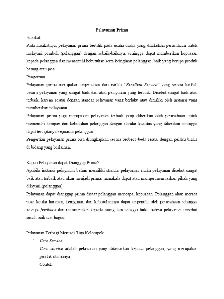 Pelayanan Prima | PDF