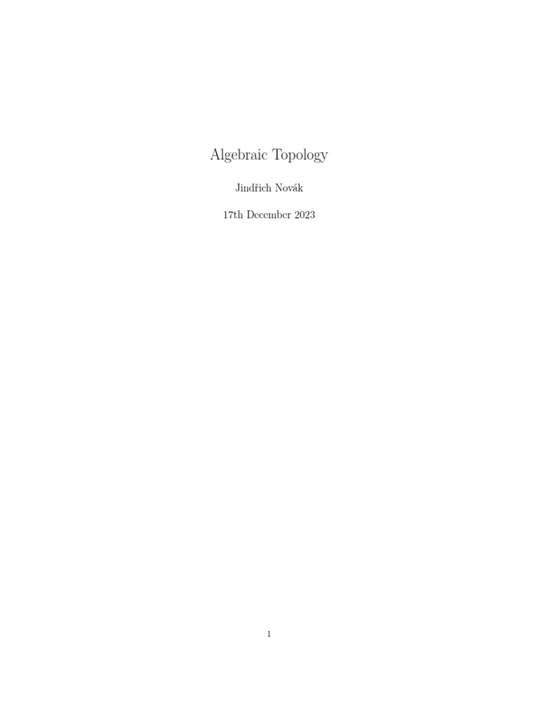 Algebraic Topology | PDF | Topology | Mathematical Concepts