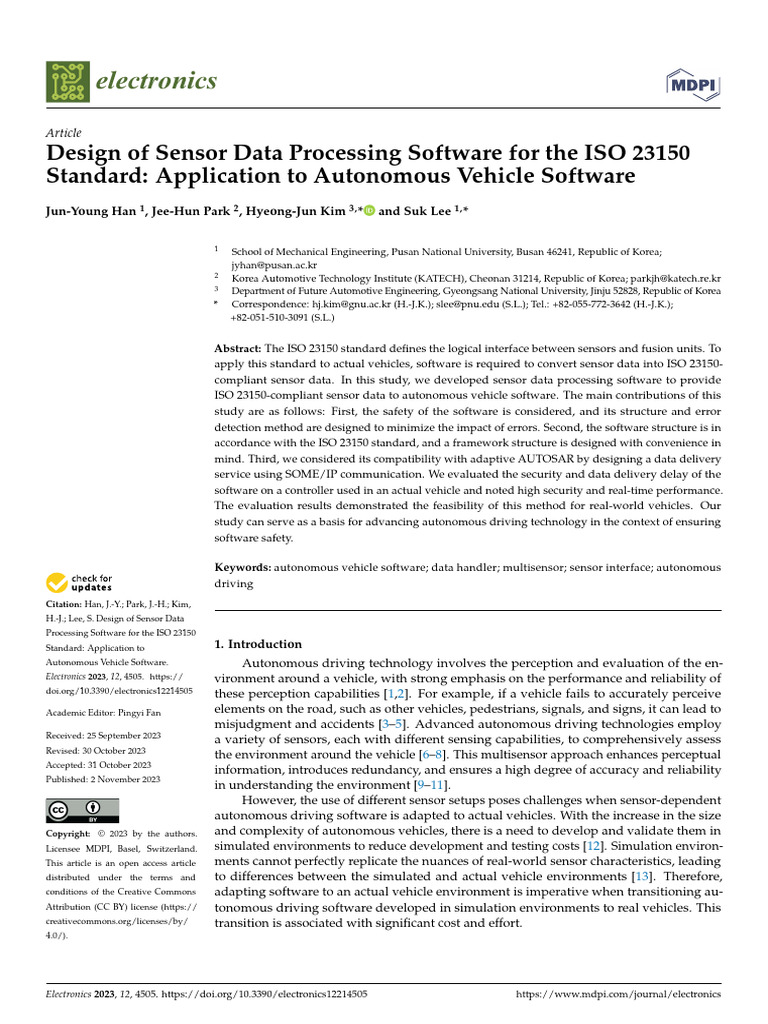 Design of Sensor Data Processing Software For The | PDF | Simulation ...