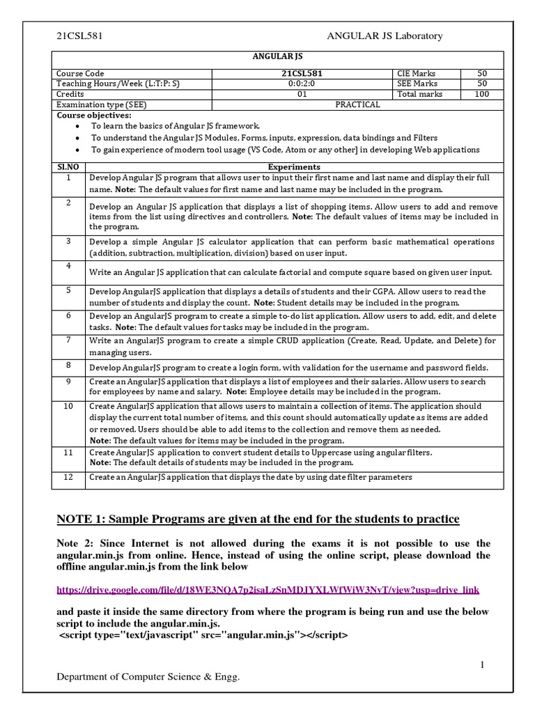 Final - ANGULAR MANUAL1 | Download Free PDF | Angular Js | Computer Program
