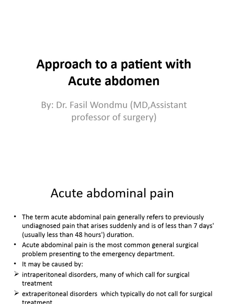 Acute Abdomen | PDF | Medical Specialties | Digestive Diseases