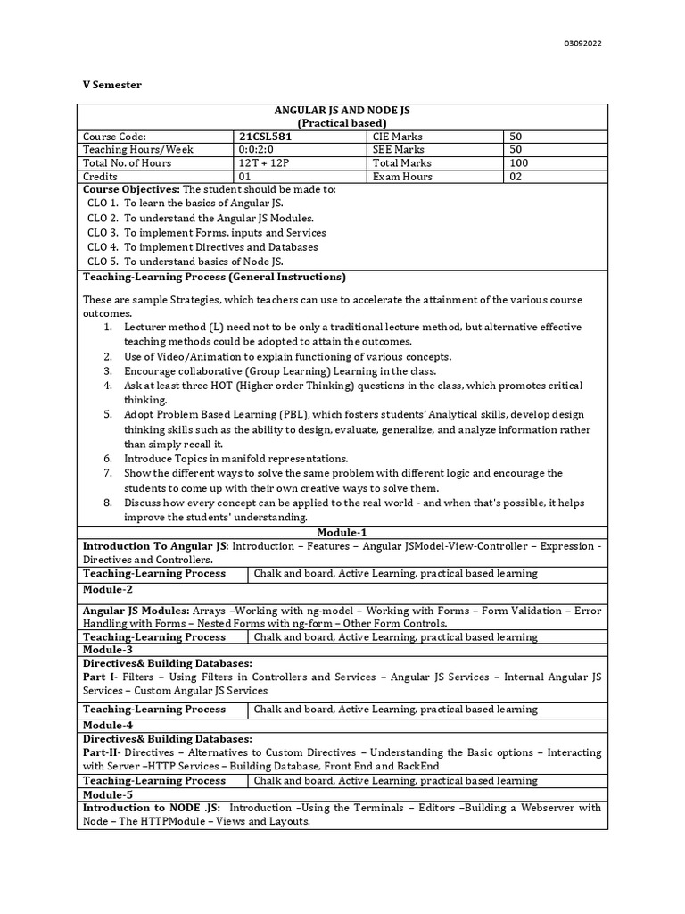 Angular Js and Node Js List | PDF | Web Server | Internet & Web