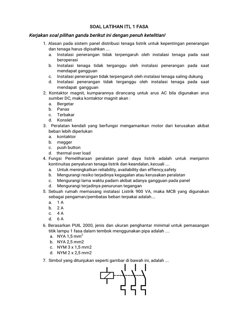 Soal Latihan Itl 1 Fasa | PDF