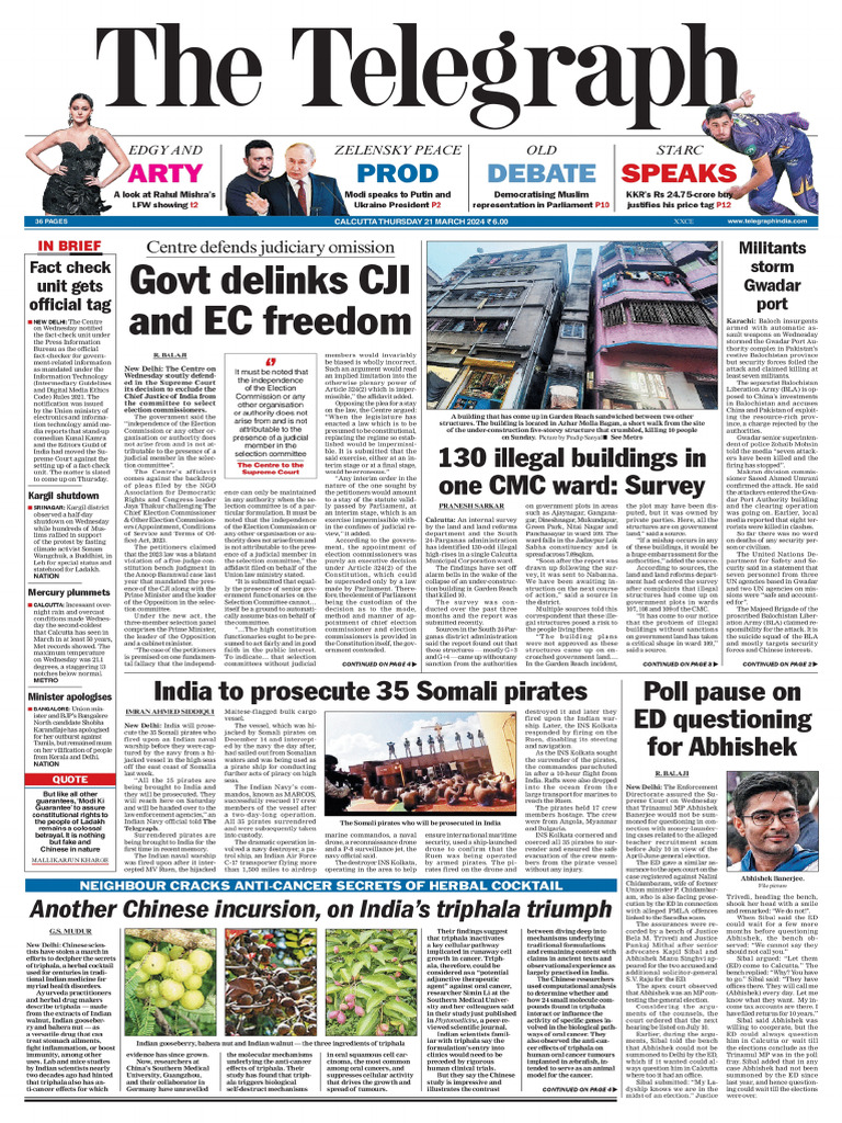 Telegraph Calcutta 21-03-2024 | PDF