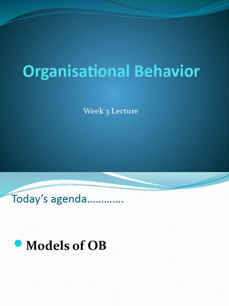OB Lec 3 | PDF | Employment | Leadership