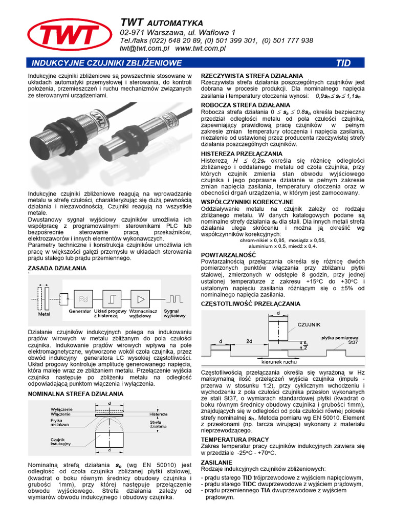 TWT Czujniki Indukcyjne | PDF