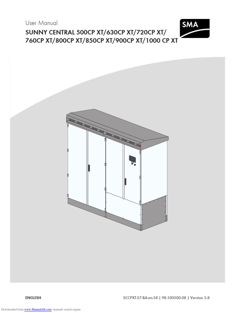 Sunny Central 500cp XT | PDF | Power Inverter | Electrical Grid